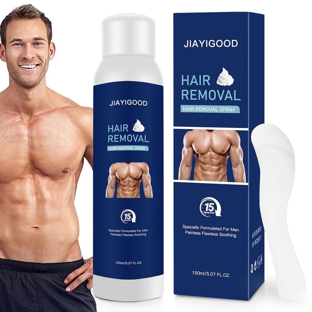 Men's Hair Removal Spray Foam – Gentle & Painless Depilatory Cream for ...